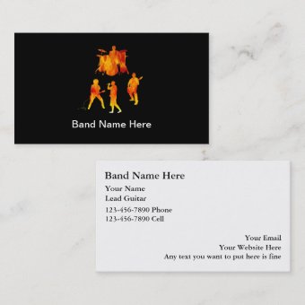 Simple Rock Band Business Cards | Zazzle