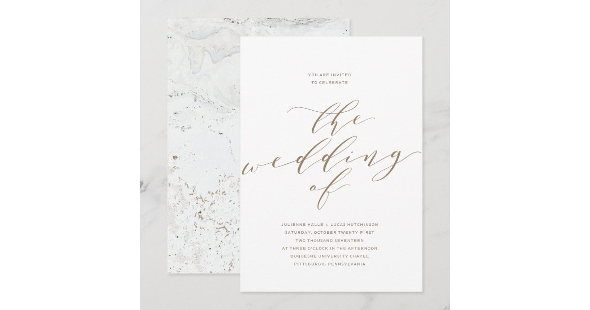 Simple Romance Calligraphy Wedding Invitation | Zazzle