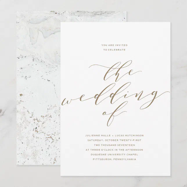 Simple Romance Calligraphy Wedding Invitation | Zazzle