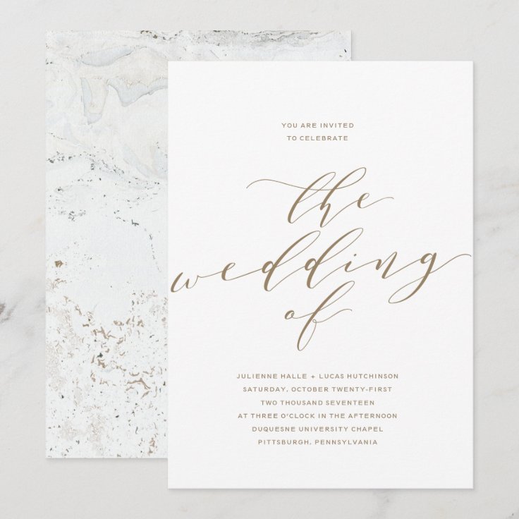 Simple Romance Calligraphy Wedding Invitation | Zazzle
