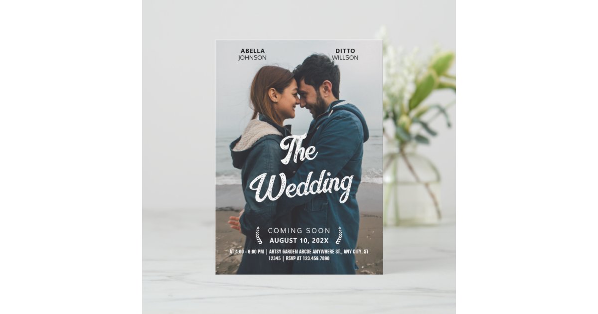 SIMPLE ROMANCE MOVIE POSTER WEDDING INVITATION | Zazzle