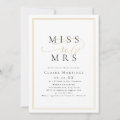 Simple romantic Miss to Mrs script bridal shower Invitation | Zazzle