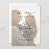 Simple romantic script photo engagement party invitation | Zazzle