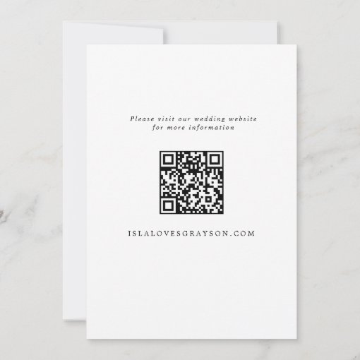 Simple Romantic Script QR Code Wedding Save The Date | Zazzle
