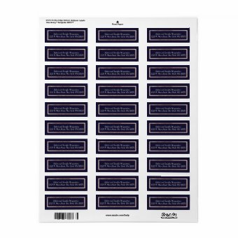 Simple Rose Gold Lined Navy Blue Address Labels | Zazzle