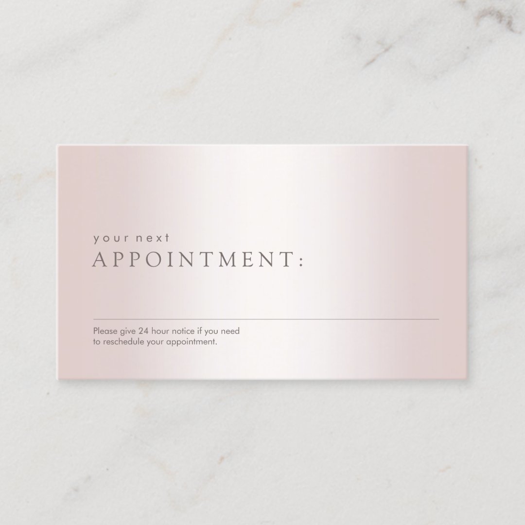 Simple Rose Gold Salon Spa Appointment Reminder | Zazzle