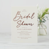 Simple Rose Gold Script Bridal Shower Invitation | Zazzle
