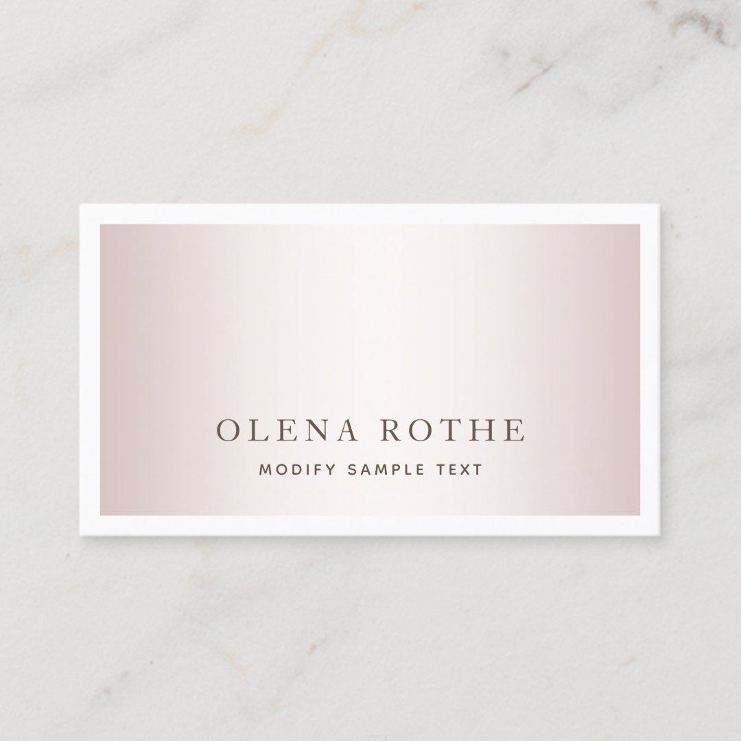 Simple Rose Gold White Border Professional Calli Calling Card | Zazzle