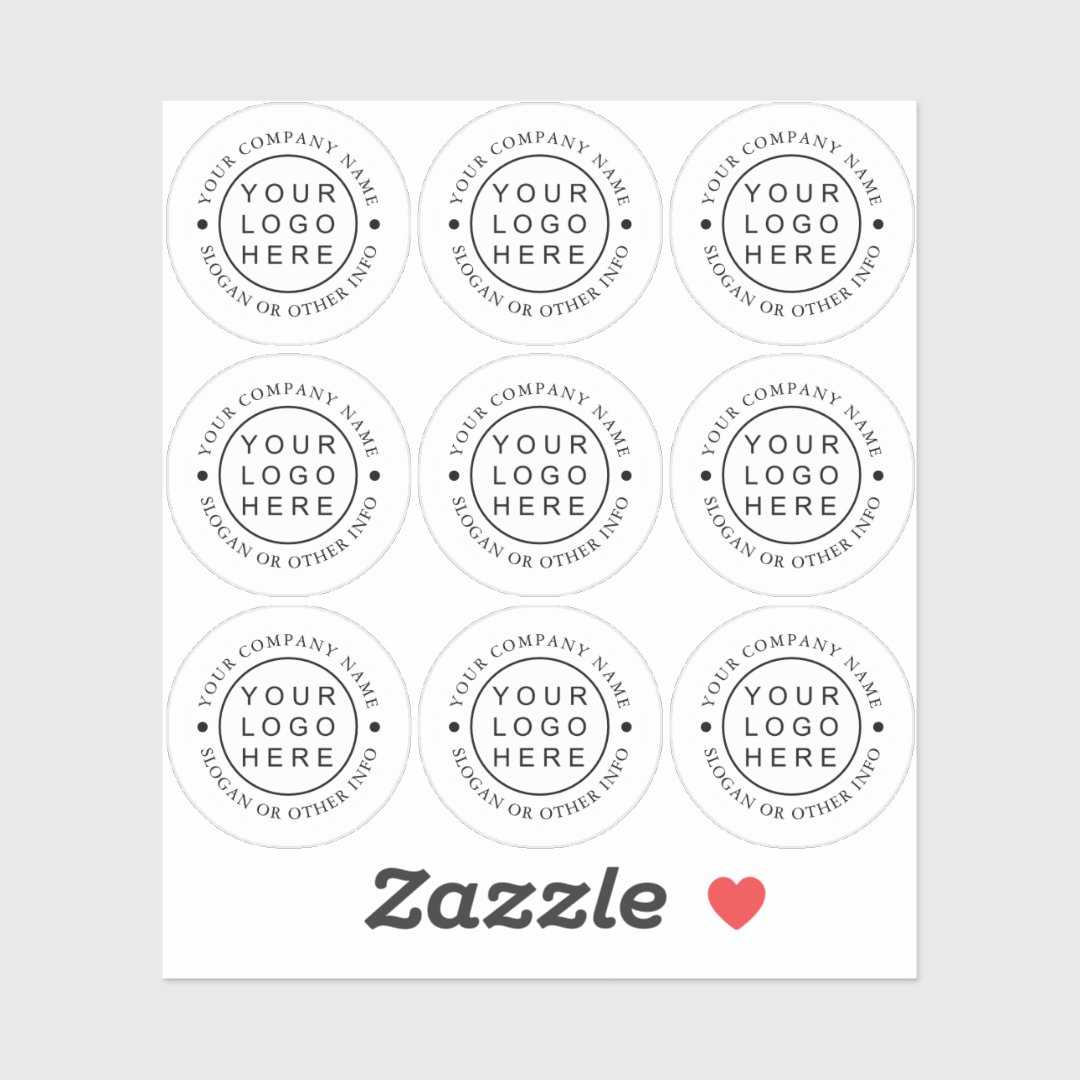 Simple Round Business Logo Custom Clear Sticker | Zazzle