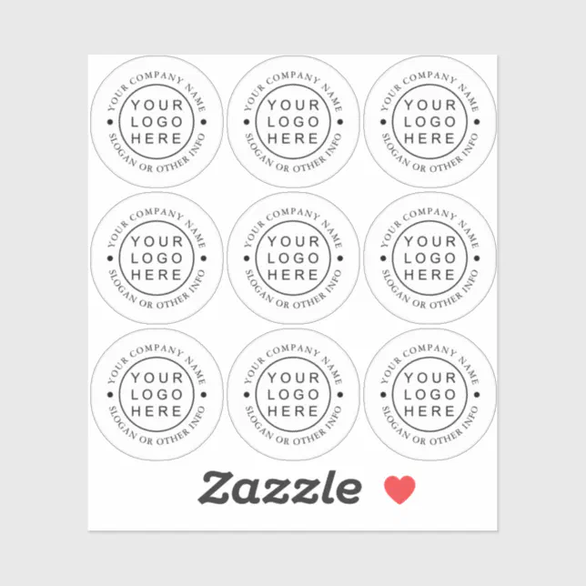 Simple Round Business Logo Custom Clear Sticker | Zazzle