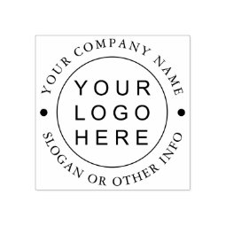 Simple Round Business Logo Rubber Stamp | Zazzle