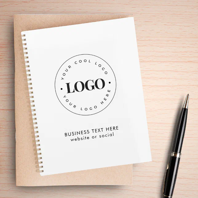 Simple Round Business Logo & Text Company Custom Planner | Zazzle