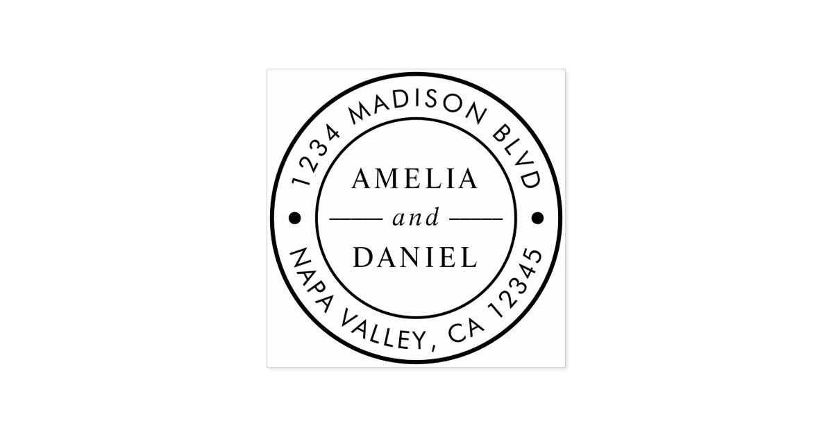 Simple Round Logo Return Address Rubber Stamp | Zazzle