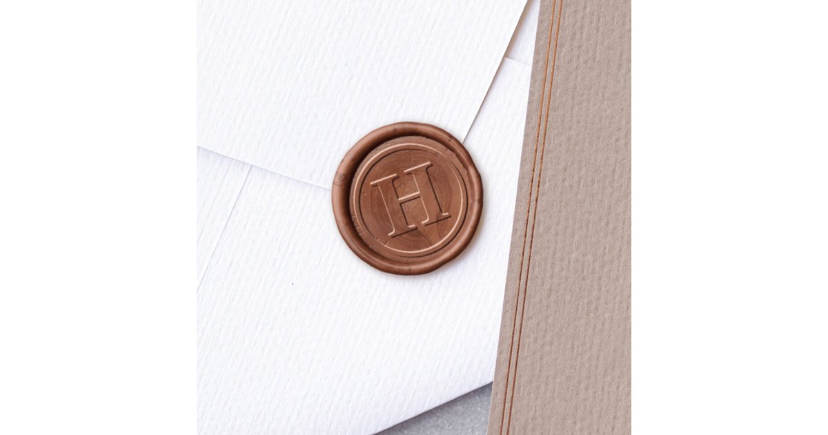 Simple Round Monogram Wax Seal Stamp | Zazzle