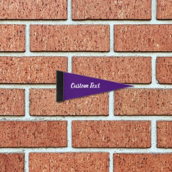 Simple Royal Purple and White Script Text Template Pennant Flag | Zazzle