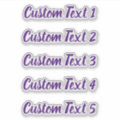 Simple Royal Purple Script 5 Lines of Text Sticker | Zazzle