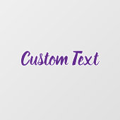 Simple Royal Purple Script Text Template Wall Decal | Zazzle