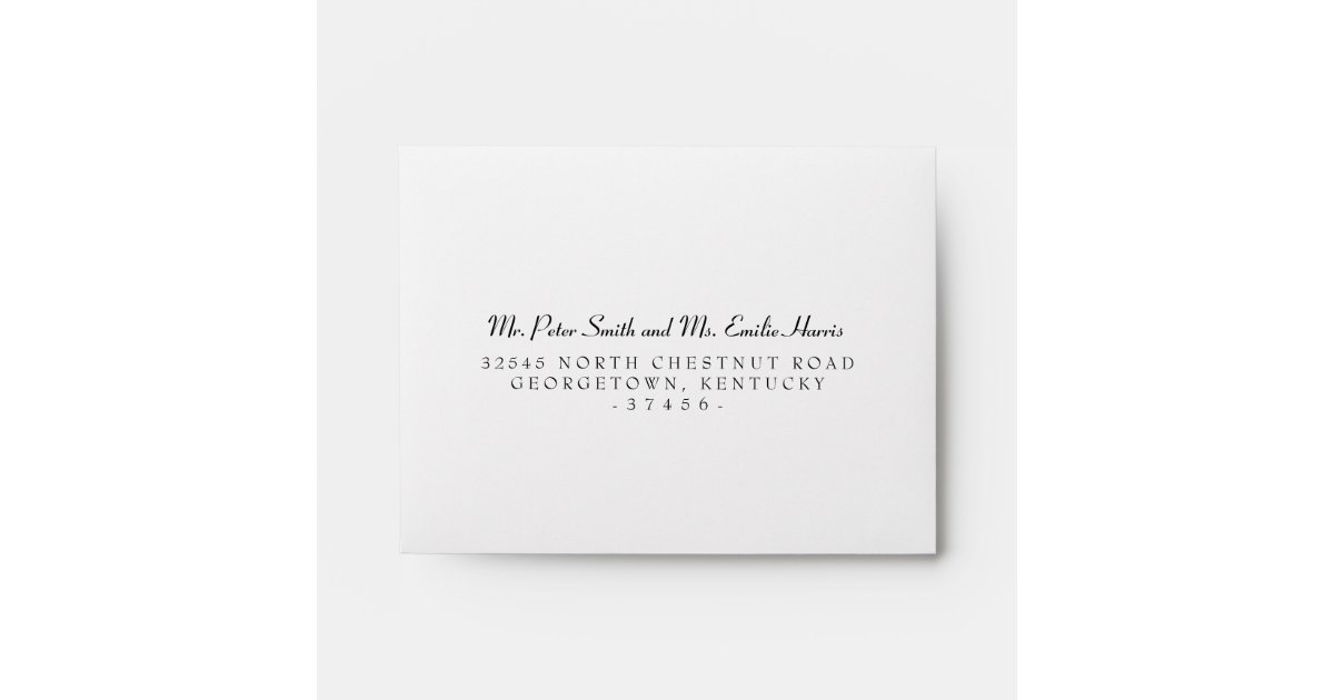 Simple RSVP Envelope with Printed Return Address | Zazzle