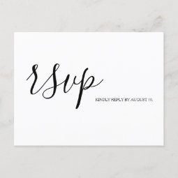 Simple RSVP Script Typography response Wedding Invitation Postcard | Zazzle