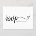 Simple RSVP Script Wedding Typography response Invitation Postcard | Zazzle