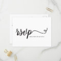 Simple RSVP Script Wedding Typography response Invitation Postcard | Zazzle