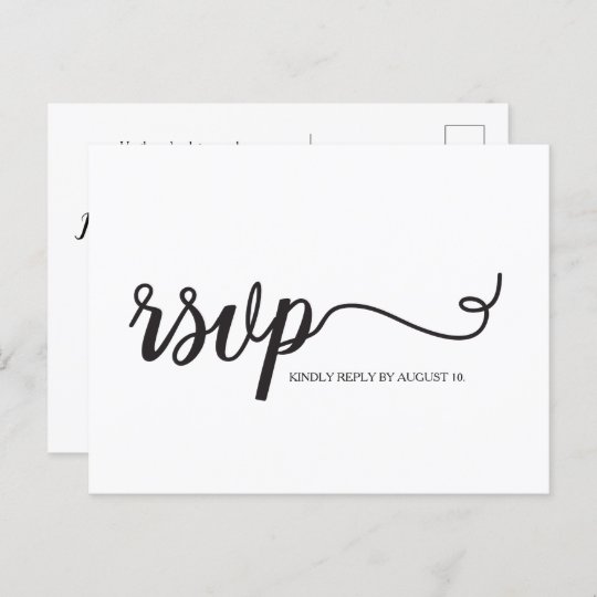 Simple RSVP Script Wedding Typography response Invitation Postcard | Zazzle.com