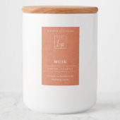 Simple Rust Terracotta Linen Logo Border Candle Food Label | Zazzle