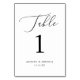 Simple Rustic Calligraphy Black and White Wedding Table Number | Zazzle