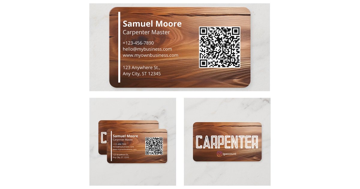 Simple Rustic Carpenter Business Card | Zazzle