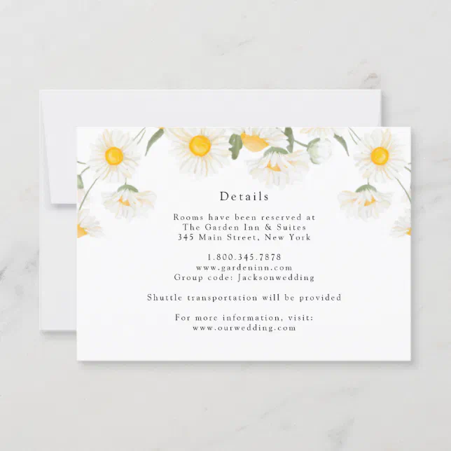 Simple Rustic Daisy Flowers Details Card | Zazzle