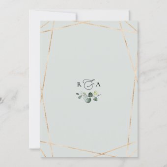Simple Rustic Eucalyptus Greenery Gold Wedding Invitation | Zazzle