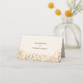 Simple Rustic Fall Beige Entree Choice Folded Place Card | Zazzle