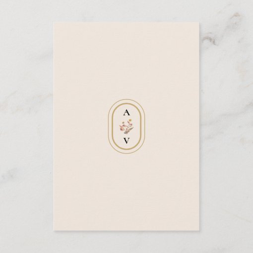 Simple Rustic Fall Beige Wedding Monogram Details Enclosure Card | Zazzle