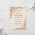 Simple Rustic Fall Beige Wedding Monogram Invitation | Zazzle