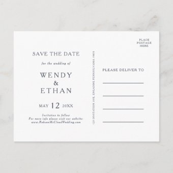 Simple Rustic Floral Save The Date Postcard | Zazzle