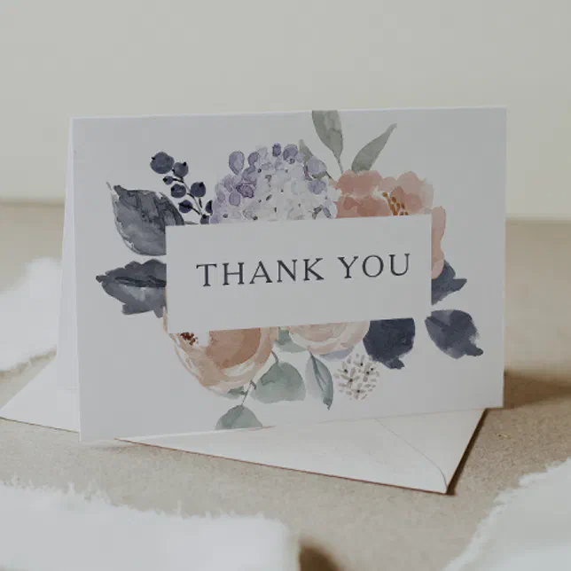 Simple Rustic Floral Thank You Card | Zazzle