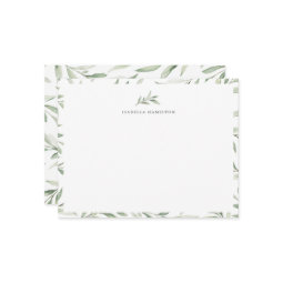 Simple rustic greenery Personalized Stationery Note Card | Zazzle