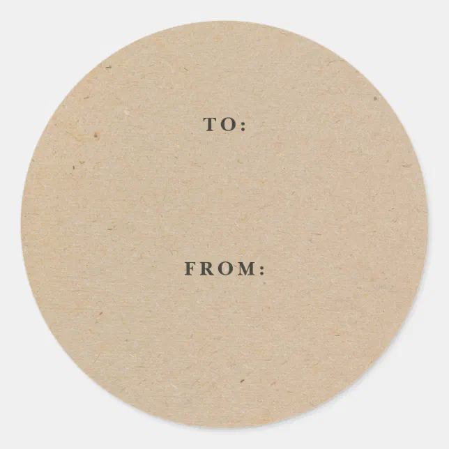 Simple Rustic Kraft Gift Classic Round Sticker | Zazzle