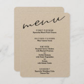 Simple Rustic Kraft Paper Menu Cards | Zazzle