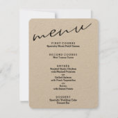 Simple Rustic Kraft Paper Menu Cards | Zazzle