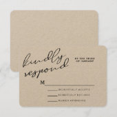 Simple Rustic Kraft Paper RSVP Cards | Zazzle