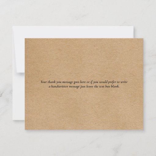 Simple Rustic Kraft Script Thank You Card | Zazzle