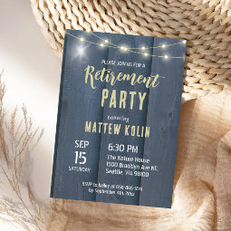 Simple Rustic Lantern Arch Photo Retirement Party Invitation | Zazzle