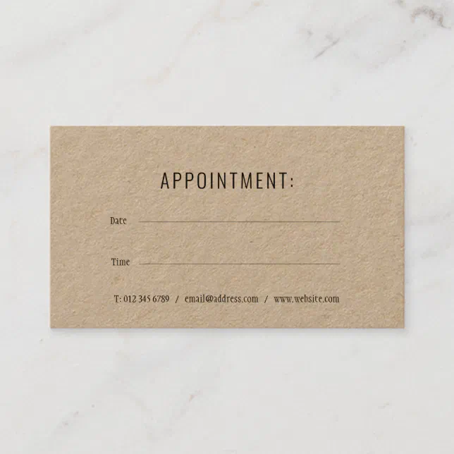 Simple Rustic Modern Appointment Card | Zazzle