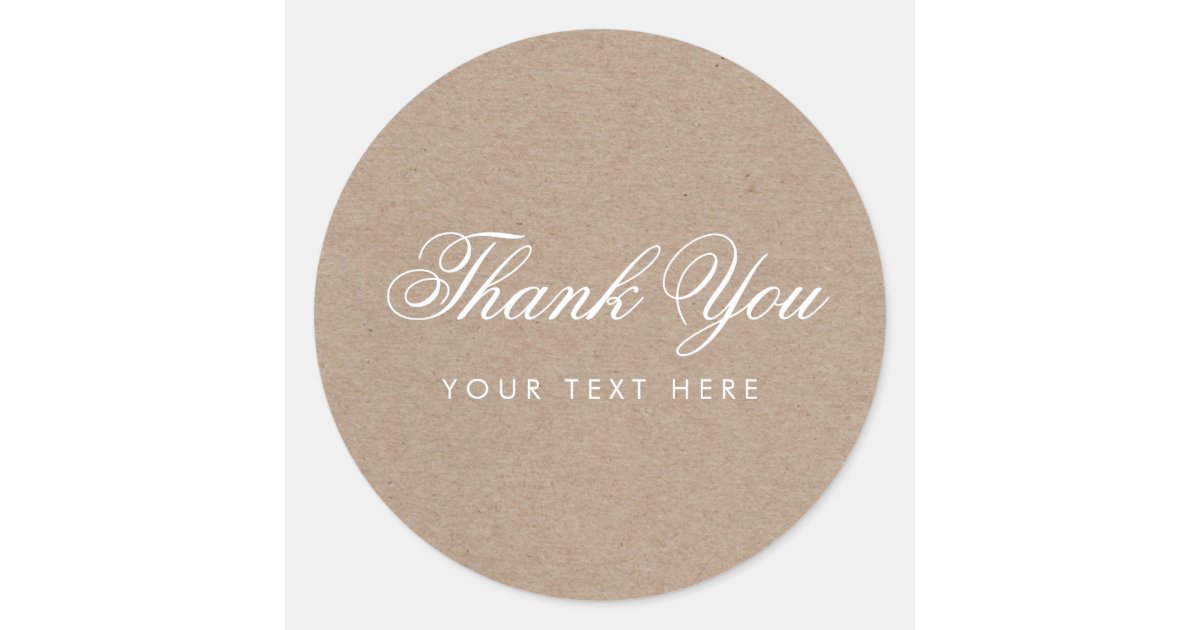 Simple Rustic Modern Thank You Sticker | Zazzle.com