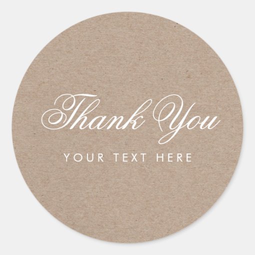 Simple Rustic Modern Thank You Sticker | Zazzle