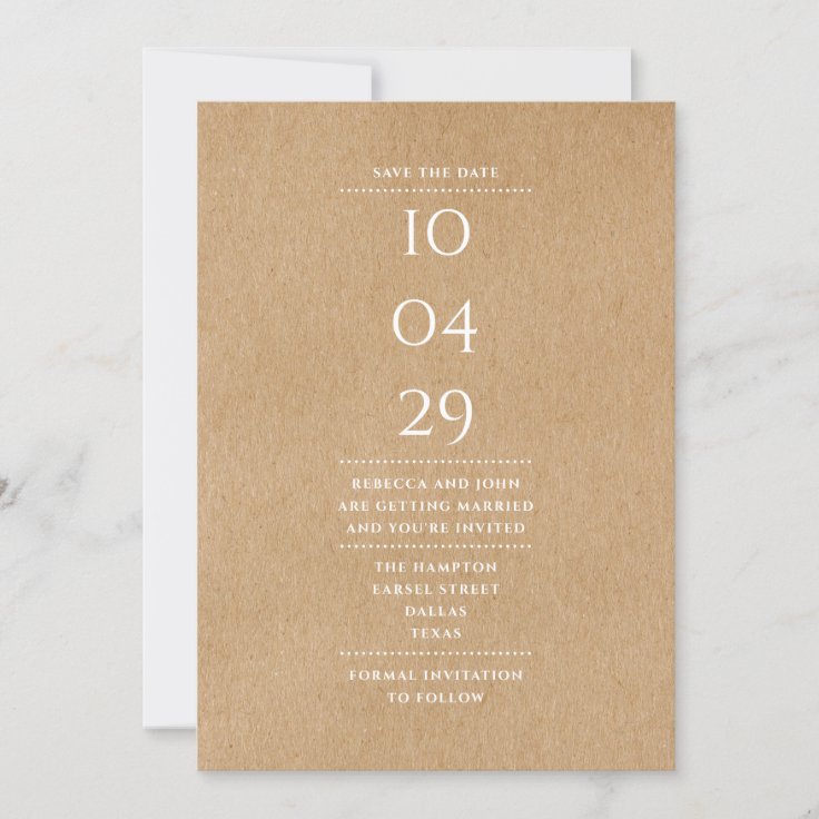 Simple Rustic Save the Date Invitation | Zazzle