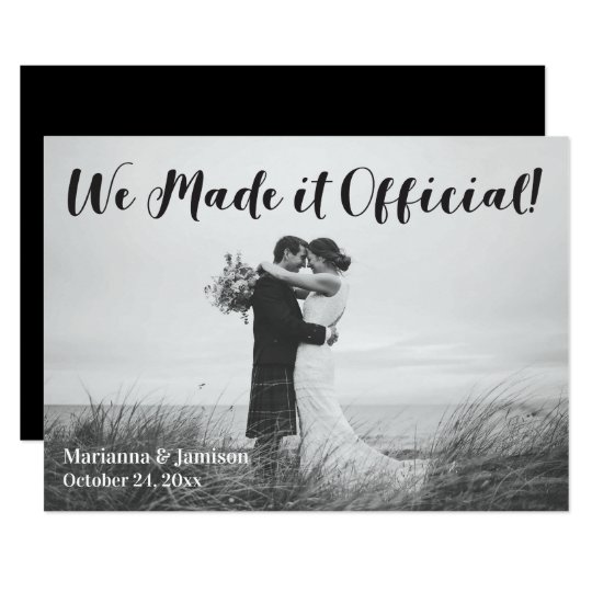 Simple Rustic Typography Wedding Announcement | Zazzle.com