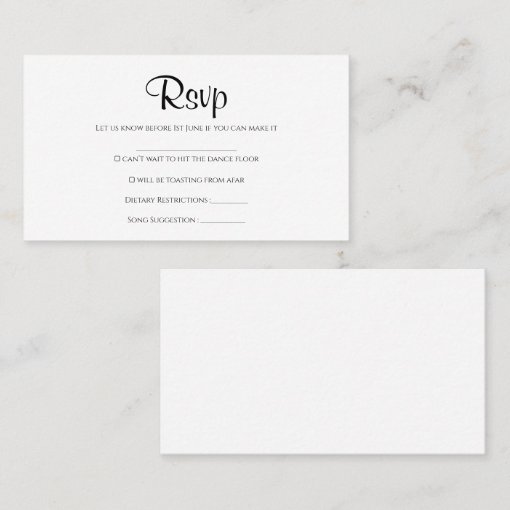 Simple Rustic Wedding rsvp card | Zazzle