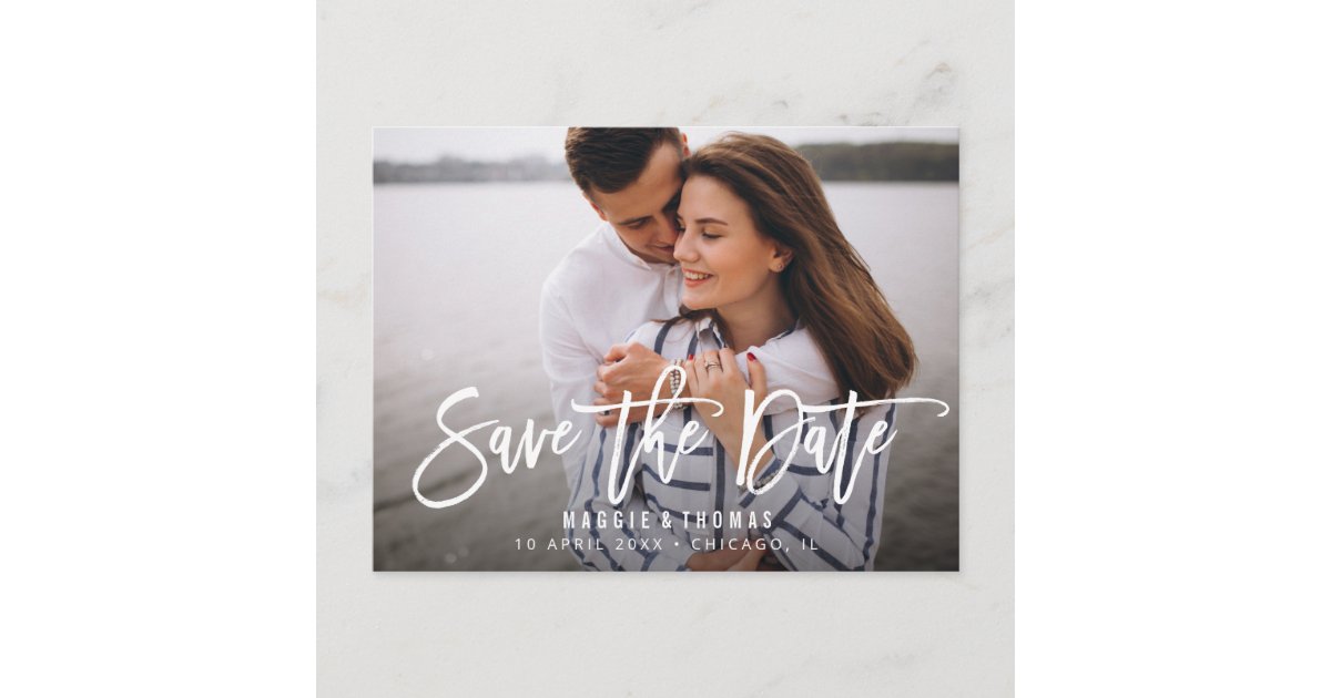 simple rustic wedding save the date postcard | Zazzle